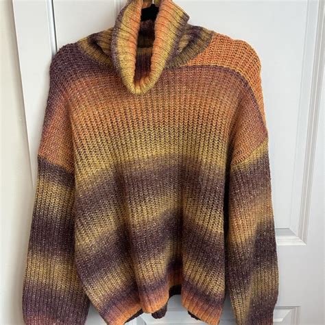 Old Navy Multi Colored Turtleneck Sweater Size Depop