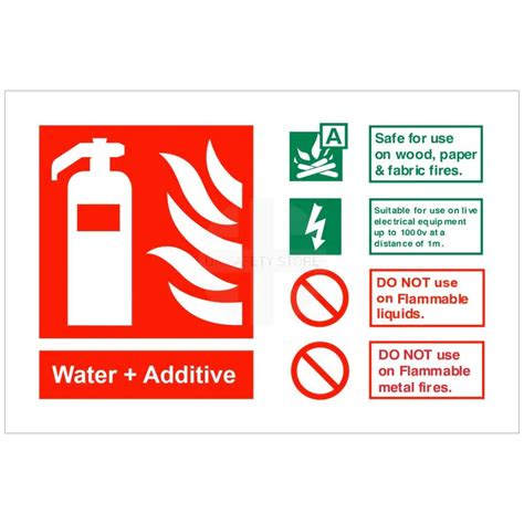 Water Additive Fire Identification Sign Uk Safety Store