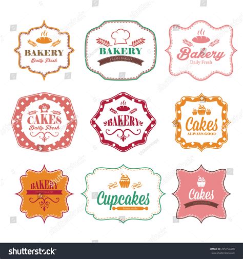 Collection Vintage Retro Bakery Labels Stock Vector Royalty Free