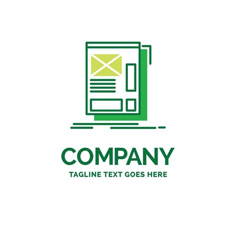 Wire Framing Web Layout Development Flat Business Logo Template Creative Green Brand Name