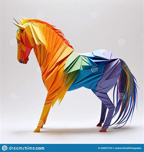 Die Japanische Kunst Des Papierfaltens Eines Pferdes Origami Der Durch