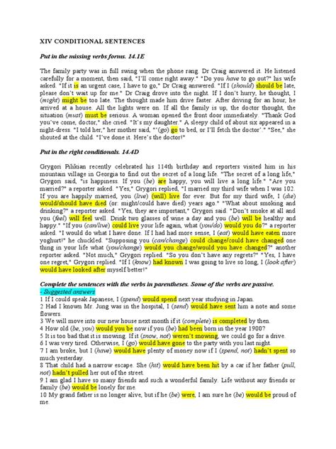 Xiv Conditional Sentences Pdf