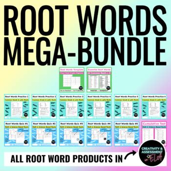 ROOT WORDS MEGA BUNDLE Common Math Science Based Greek Latin Roots