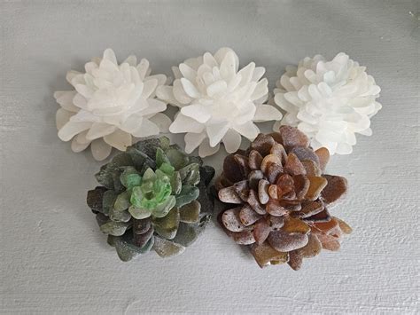 Sea Glass Flowers Authentic Sea Glass Flowers Etsy