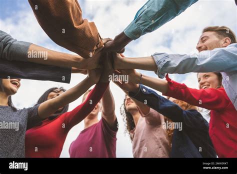 A Group Of Diverse Young People Of Different Ethnicities Come Together
