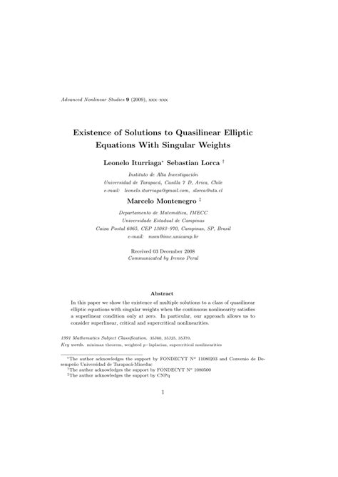 Pdf Existence Of Solutions To Quasilinear Elliptic Equations With