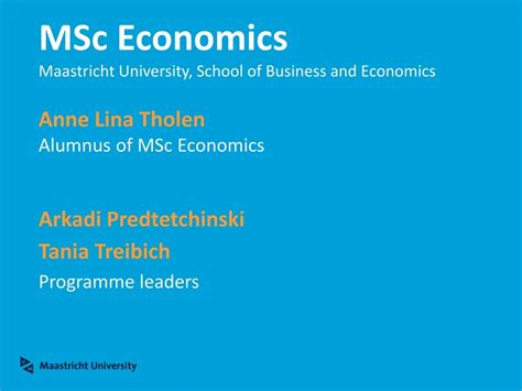 Ppt Msc Economics Develop Strategic Decision Makers Of Tomorrow