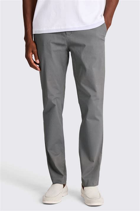 Slim Fit Grey Stretch Chinos | Buy Online at Moss