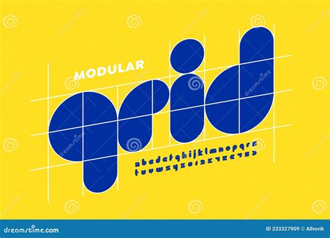 Modular Grid Font Stock Vector Illustration Of Letters 233327909