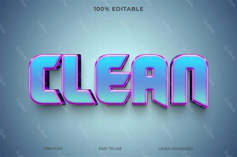 Clean Soft Blue 3D Text Effect | Archivo PSD Photoshop PREMIUM | TextStudio