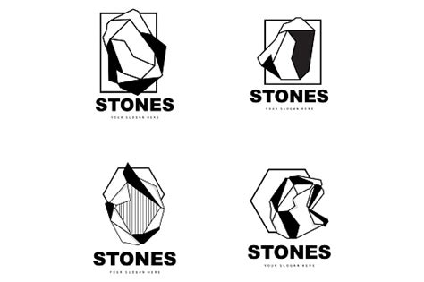 돌 아이콘 기하학 라인 스타일의 벡터 스톤 현대 미적 장식을위한 디자인 브랜드 현대 제품 간단한 아이콘 추상 미적 기하학 라인 0명에 대한 스톡 벡터 아트 및 기타 이미지