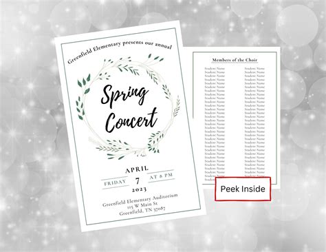 Concert Program Template Spring Concert Program Easter Concert