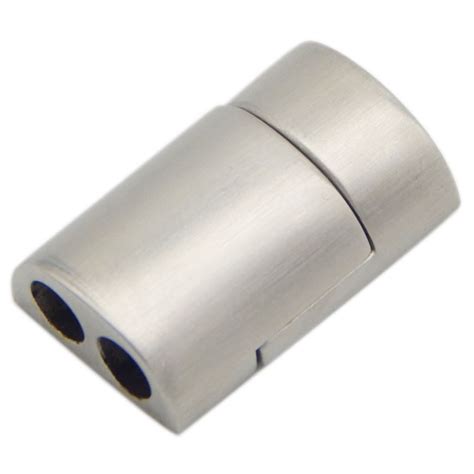 Double Inner Hole 3 5mm Half Round Shape Stainless Steel Magnetic
