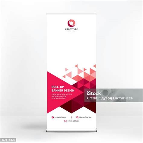 롤업 광고 배너 디자인 프리젠 테이션 컨퍼런스 세미나 전시회 창조적 인 기하학적 배경을 위해 서 입간판에 대한 스톡 벡터 아트 및 기타 이미지 Istock