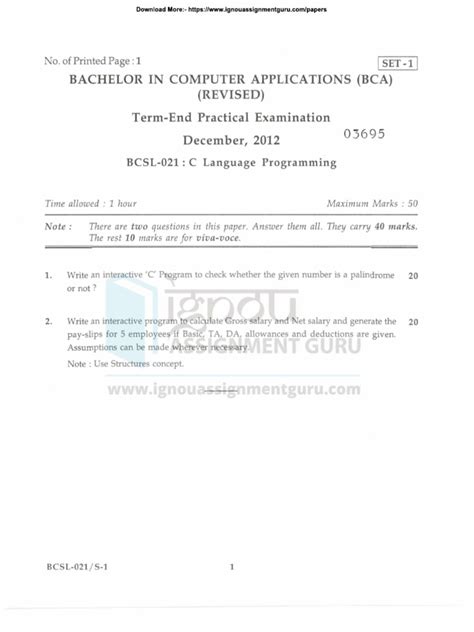 Bcsl 021 Question Papers Pdf