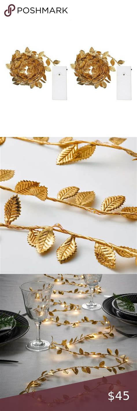 Ikea 2 Strala Led String Light Garland Gold Leaf Light Garland Led