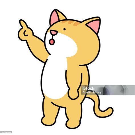 Ginger Cat Pointing Stock Illustration Download Image Now Advice