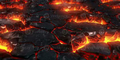 Molten Lava Texture Background Ground Hot Lava Burning Coals Crack