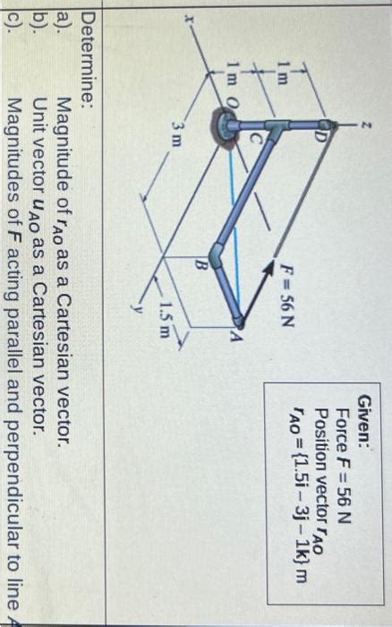 Solved Given Force F56 N Position Vector Rao