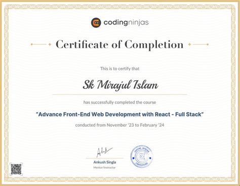 Sk Mirajul Islam On Linkedin Codingninjas React Webdevelopment