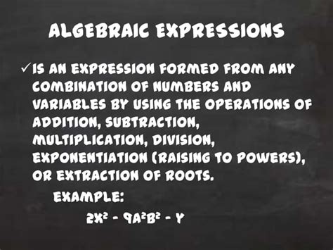 Mathematics Algebraic Expressions And Polynomials Pptx