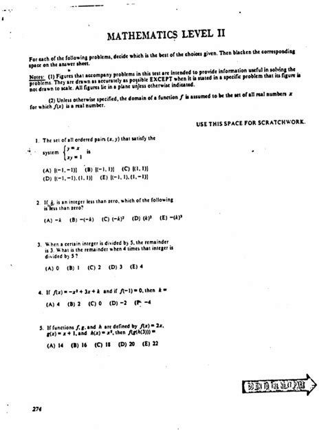Collegeboard Sat Mathematics Level 2 Form 3eac2 Pdf Pdf