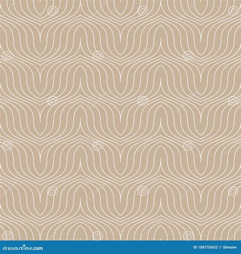 Vector Simple Seamless Curve Outline Pattern Striped Endless Wave