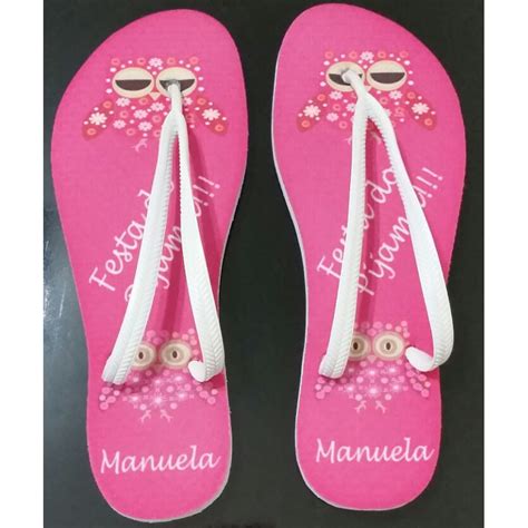 Chinelo Aniversário Corujinhas Personalizado Elo7