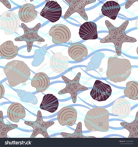 Seamless Abstract Sea Background Seamless Pattern Stock Vector Royalty
