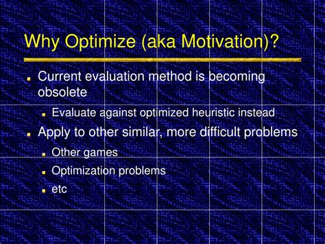 Ppt Optimizing A Chess Heuristic Using Evolutionary Algorithms