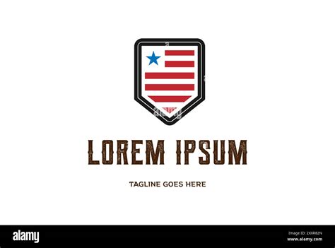 American Usa Us Flag With Shield For Secure Guard Logo Design Vector Stock Vector Image And Art