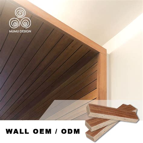 Mumu Modern Coating Grating Solid Wood Ceiling Fluted Pvc Wall Cladding