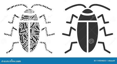 Cucaracha Collage Of Triangles Vector Illustration