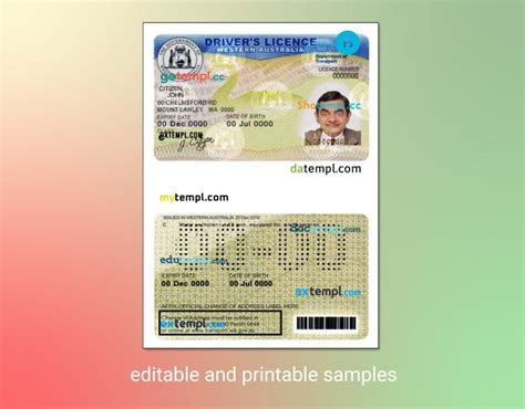 Sample Western Australia Driver License Template In Psd Format Fully