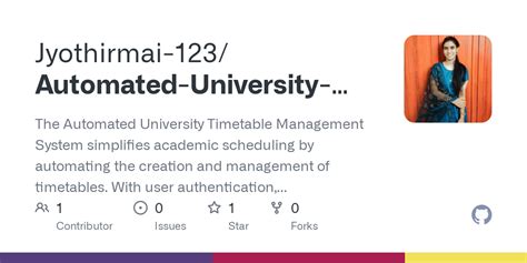 GitHub Jyothirmai Automated University Timetable Management System The Automated