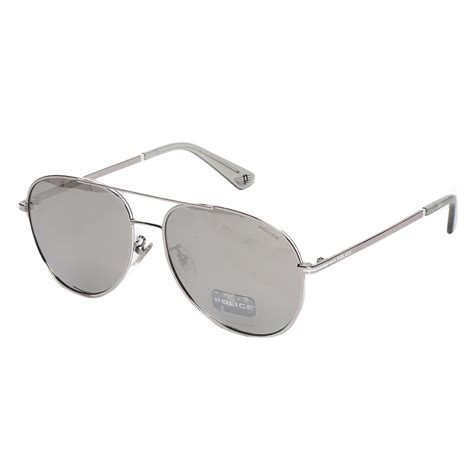 Buy Police Spl777n 528x Aviator Silver Full Frame Sunglass For Men