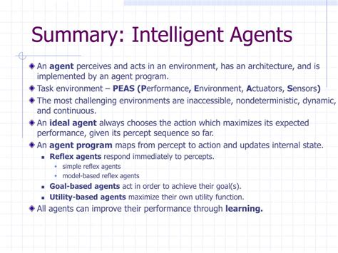 Ppt Intelligent Agents Powerpoint Presentation Free Download Id