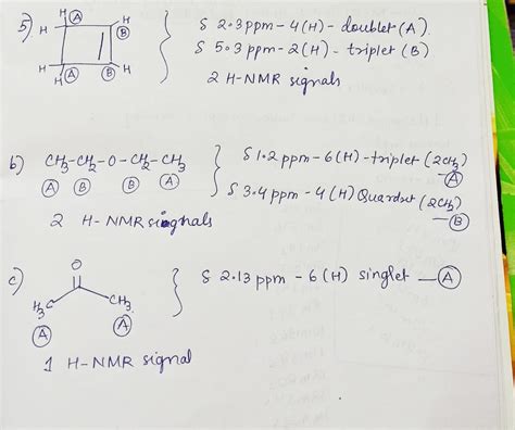 [Solved] . a. b. C. d. 5. Provide the expected shift values in the 1H NMR... | Course Hero