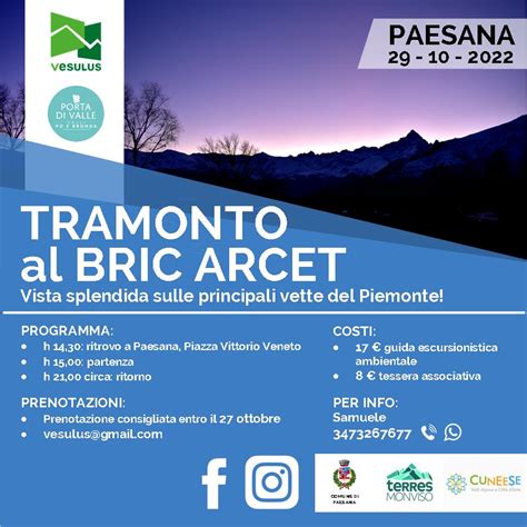 Tramonto Al Bric Arcet Vesulus Guide Escursionistiche