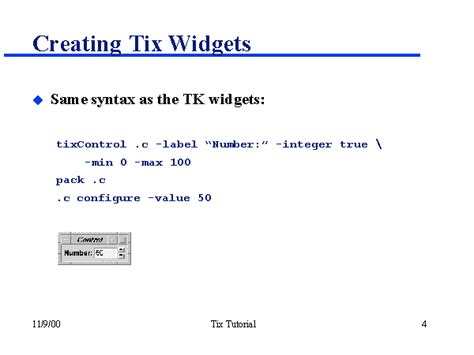 Creating Tix Widgets