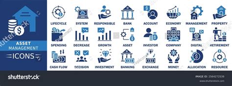 Asset Management Icon Set Containing Finance Stock Vector Royalty Free