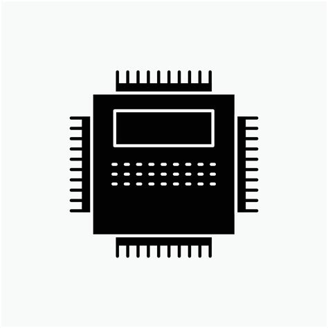 Processor Hardware Computer Pc Technology Glyph Icon Vector