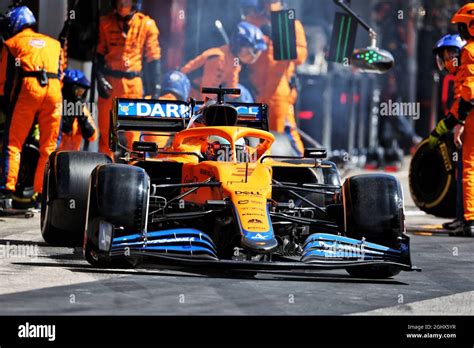 Daniel Ricciardo Aus Mclaren Mcl35m Makes A Pit Stop 02052021