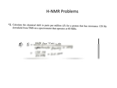 SOLUTION H Nmr Problems With Answers Studypool