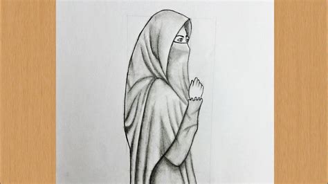 A Girl With Hijab Pencil Sketch Drawing Tutorial How To Draw A