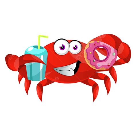 Crab Illustrations Clipart Png Images Crab With Donut Illustration