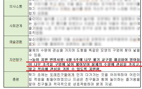 만2세 생활기록부 발달평가 예시문 네이버 블로그