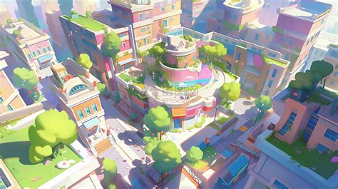 城市建筑俯视插画插画图片下载 正版图片402511797 摄图网