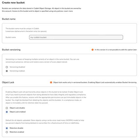 Object Lock Cubbit Docs