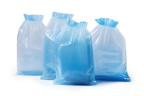 Premium Photo One Light Blue Plastic Bag Isolated On White
